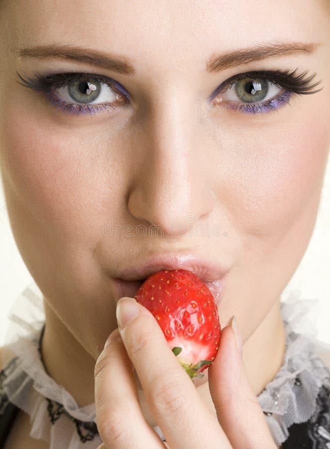 Beautyfull Girl with Strawberry Stock Photo - Image of natural, juicy ...