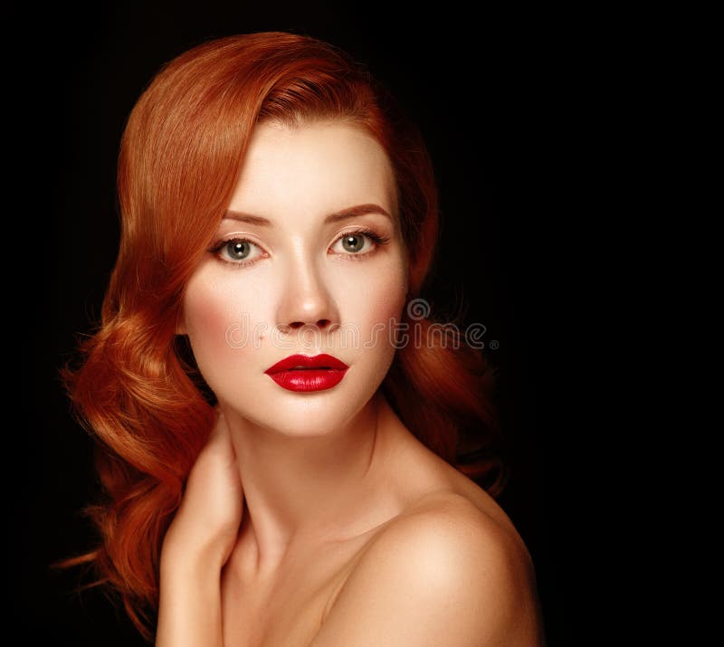 Beauutiful Young Woman with Red Hair. Stock Image - Image of caucasian ...