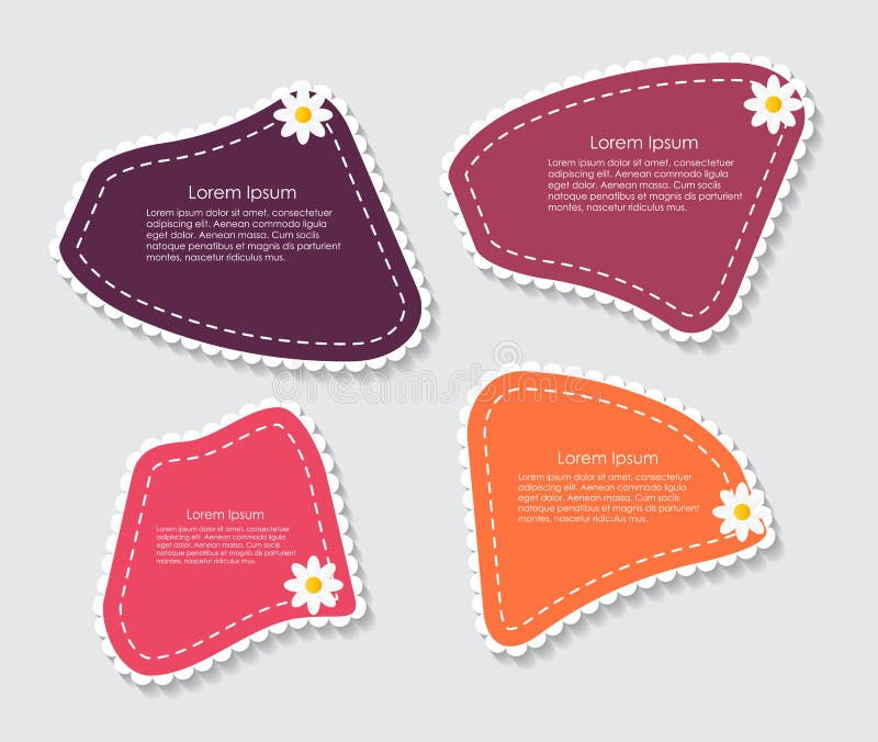 Beaux Labels Avec L'illustration De Vecteur De Fleur Illustration de ...