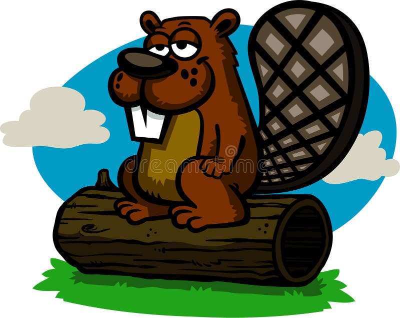 Cute Cartoon Beaver Balancing on Tail Stock Vector - Illustration of ...