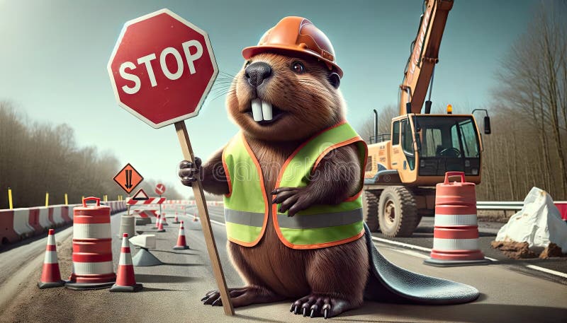 Beaver As a Construction Worker Stock Illustration - Illustration of ...