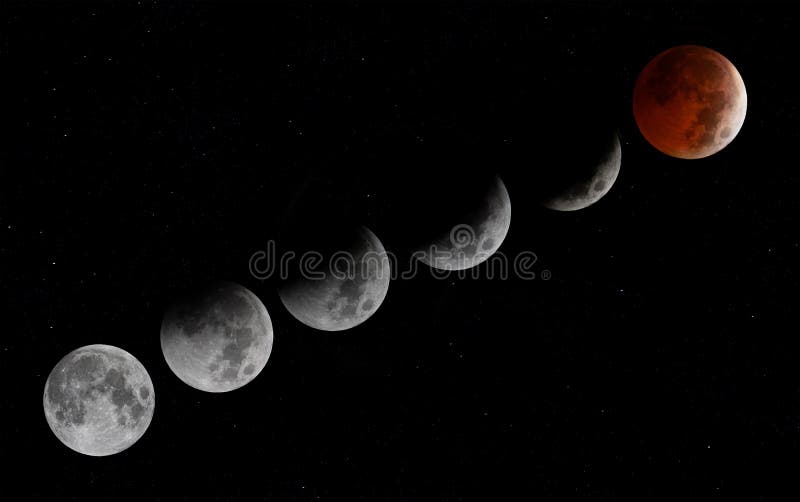 Beaver Blood Moon Eclipse Phases Nov 2022 Stock Photo - Image of earth ...