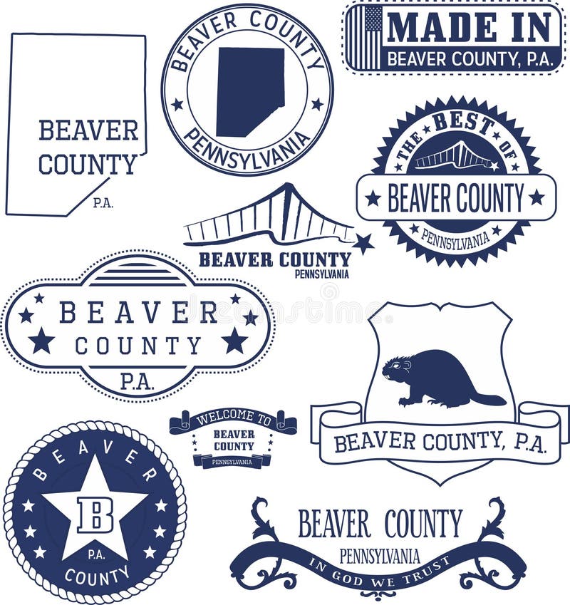 Beaver County Pennsylvania Map Stock Illustrations – 15 Beaver County ...