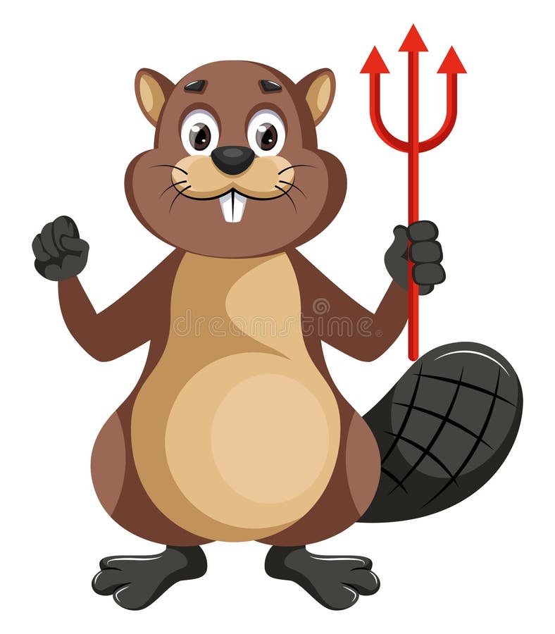 Evil Beaver, Terrible Animal Picture, Illustration for Children, Vector ...