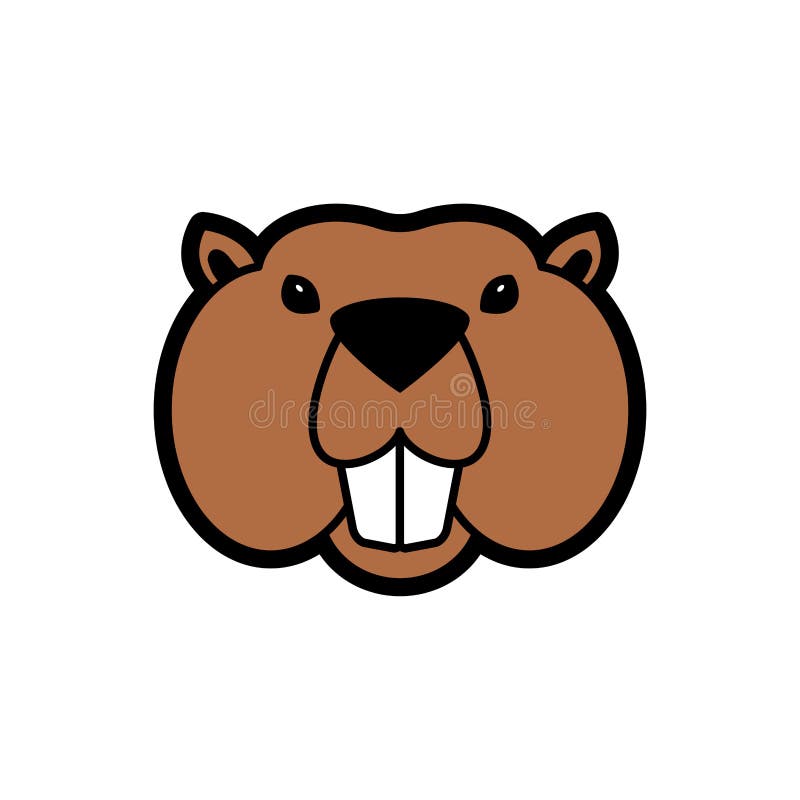 Beaver Face Icon Isolated. Beaver Head Vector Illustration Stock Vector ...