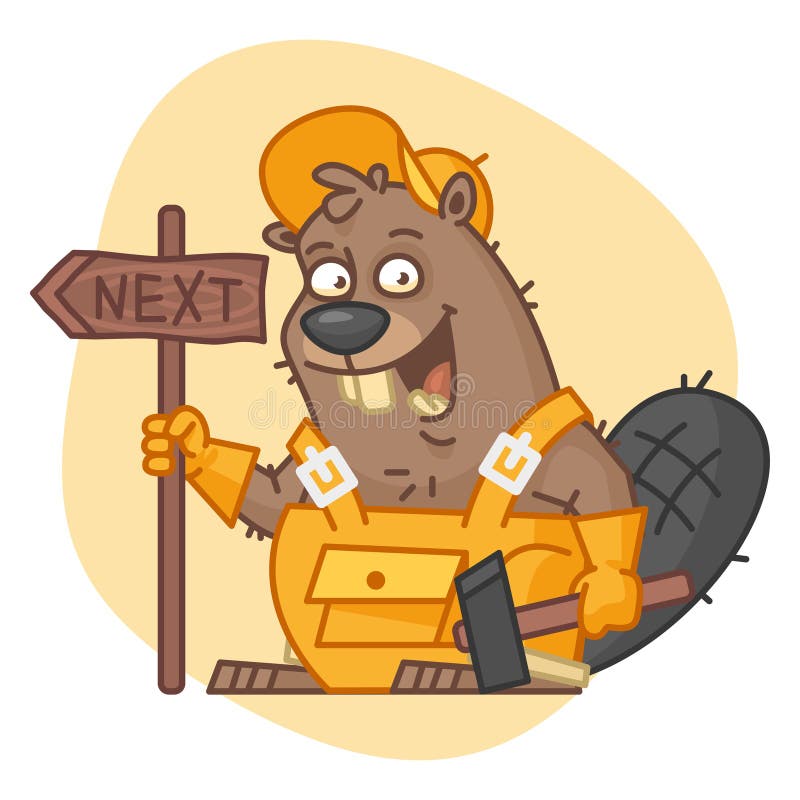 Beaver holding sign stock vector. Illustration of empty - 37833940