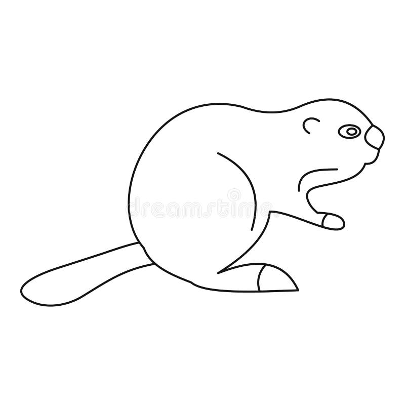 Beaver Outline Icon. Isolated Line Vector Illustration From Animals ...