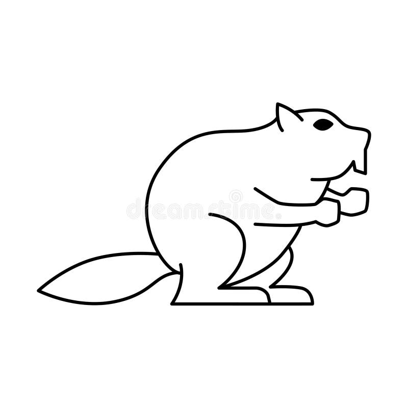 Beaver Icon Vector on Trendy Design Stock Vector - Illustration of ...