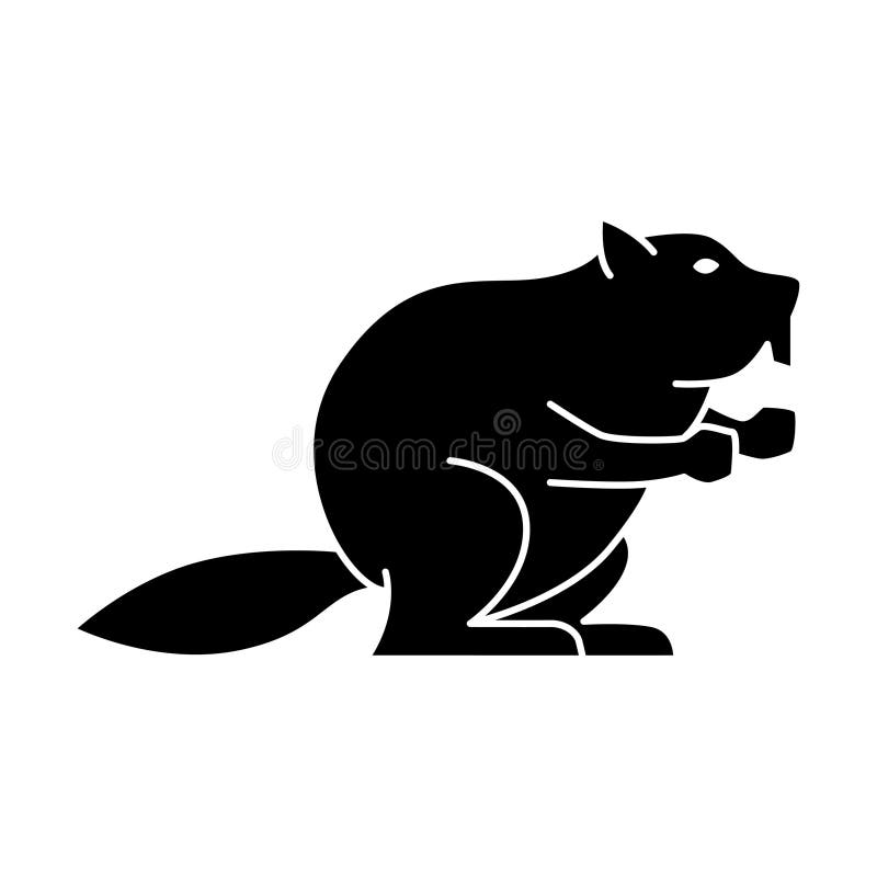 Beaver Icon Vector on Trendy Design Stock Vector - Illustration of ...
