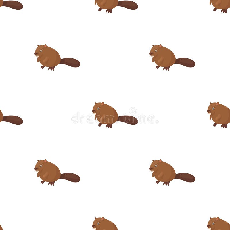 Beaver Pattern Seamless Vector Stock Vector - Illustration of wildlife ...
