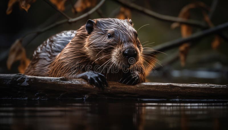 Beaver Portrait, Fluffy Fur, Looking at Camera Generated by AI Stock ...