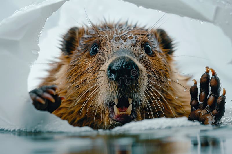 Beaver s Curious Gaze stock illustration. Illustration of mammal ...