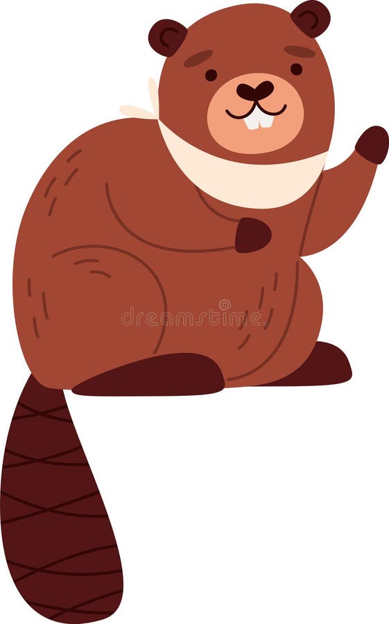 Beaver with Scarf stock vector. Illustration of nature - 299413211