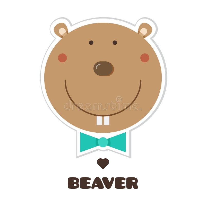 Beaver. Sticker. Vector Illustration. Stock Vector - Illustration of ...