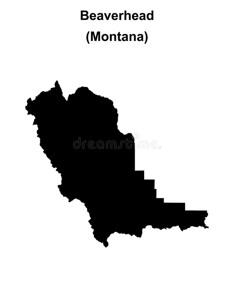 Beaverhead outline map stock vector. Illustration of area - 357458382