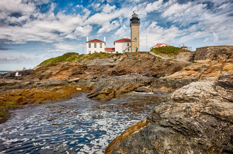 Beavertail Lighthouse Conacicut Island Jamestown, Rhode Island Stock ...