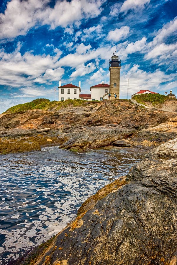 Beavertail Lighthouse Conacicut Island Jamestown, Rhode Island Stock ...