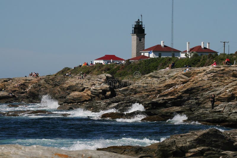 Historic Beavertail Lighthouse Jamestown Rhode Island Stock Image ...