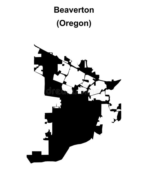 Beaverton outline map stock vector. Illustration of vector - 357530117