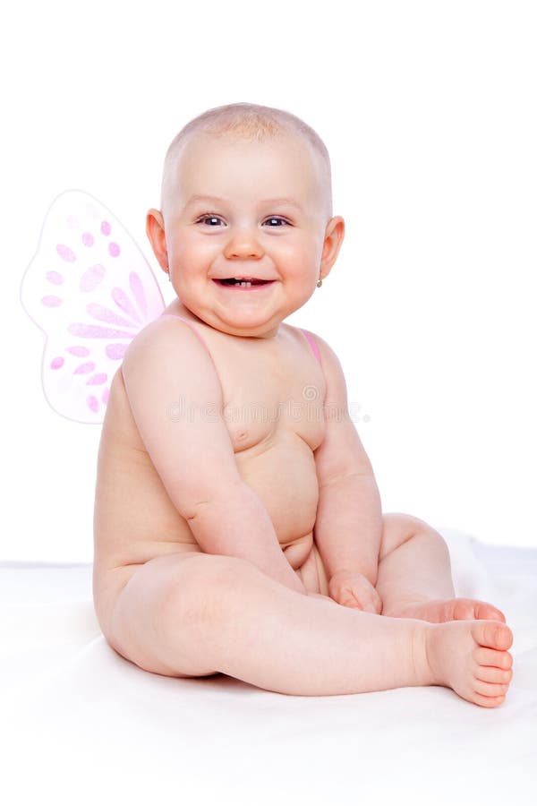 Bebé con las alas foto de archivo. Imagen de bebé, hermoso - 12968058
