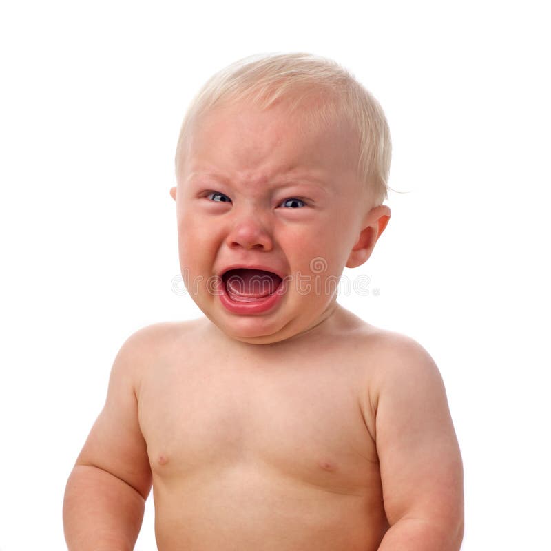 Bebé de grito imagem de stock. Imagem de assustado, olhos - 44999803