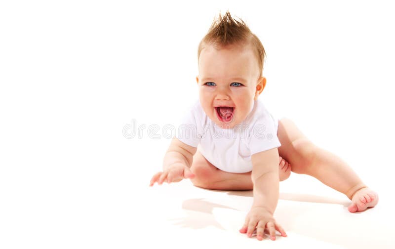 Bebé de risa imagen de archivo. Imagen de hijo, divertido - 10748299