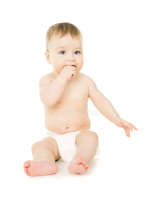 Bebé hermoso, sentándose imagen de archivo. Imagen de sano - 31683603
