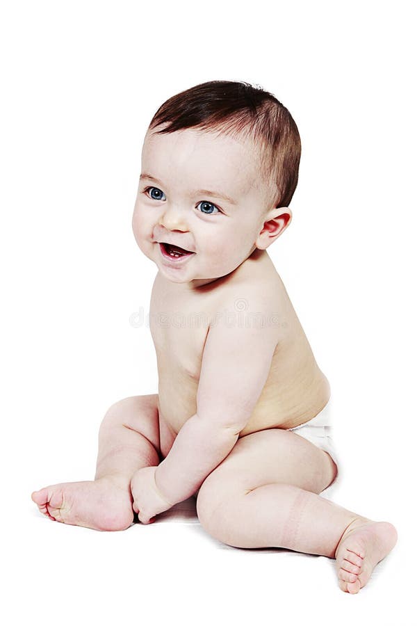 Bebé Pequeno No Close Up Tomado Branco Foto de Stock - Imagem de feliz ...