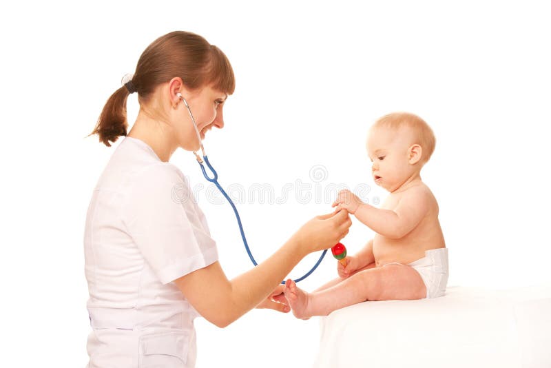 Bebé en el doctor foto de archivo. Imagen de examen, cuidado - 8093720