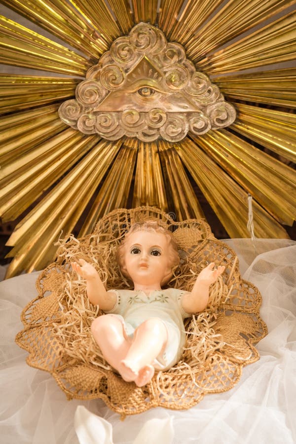 Bebê Jesus, Cartão De Natal Tradicional Imagem de Stock - Imagem de ...