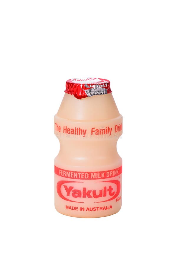 Bebida Yakult Aislada Sobre Fondo Blanco Con Trazado De Recorte ...