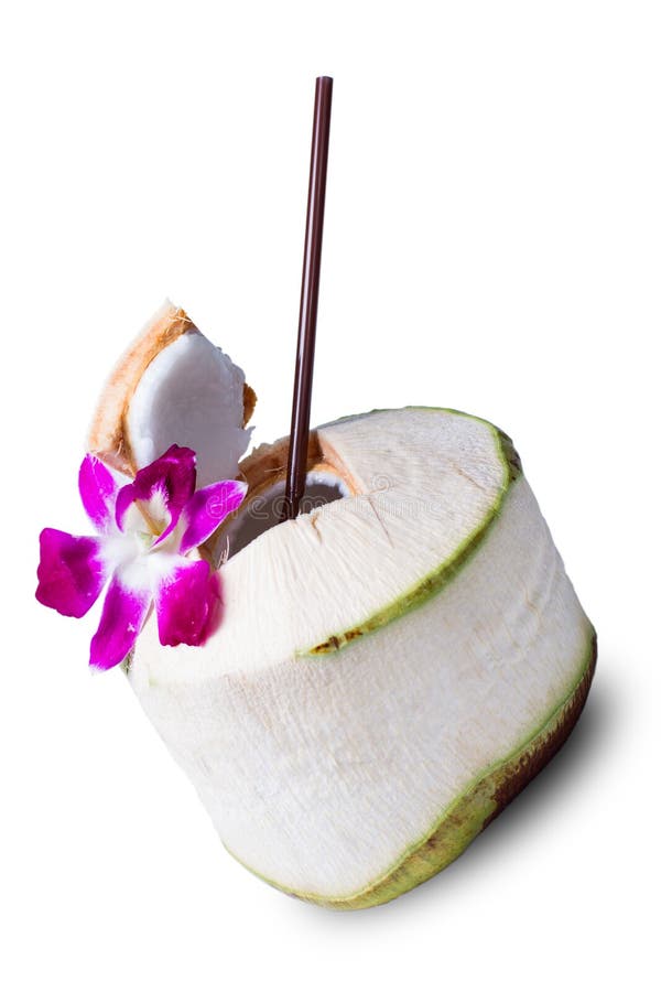 Bebida Fresca Del Agua Del Coco Imagen de archivo - Imagen de color ...