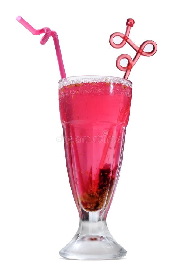 Una Bebida Rosa Y Dulces, Un Bocadillo Poco Saludable Imagen de archivo ...