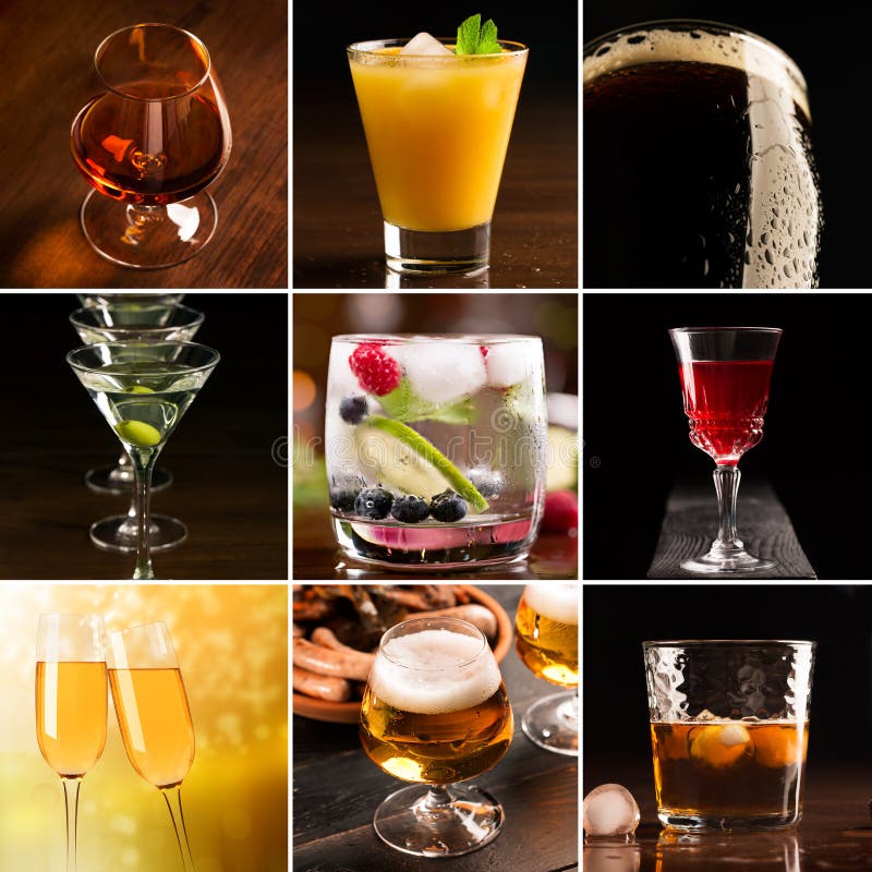 Collage De Las Bebidas Alcohólicas Fotos de stock - Fotos libres de ...