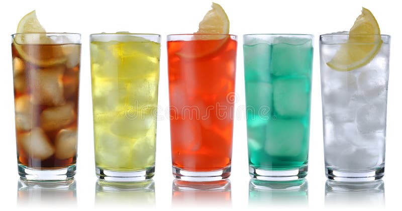 Bebidas Coloridas Da Soda Com Cola Em Umas Garrafas Imagem de Stock ...