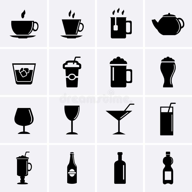 Bebidas E Iconos De Las Bebidas Ilustración del Vector - Ilustración de ...