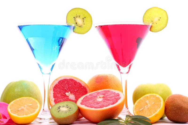 Bebidas Exóticas En El Vidrio De Martini Foto de archivo - Imagen de ...