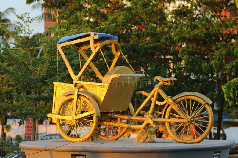 Becak Tradisional Transportation from Indonesia Stock Photo - Image of ...
