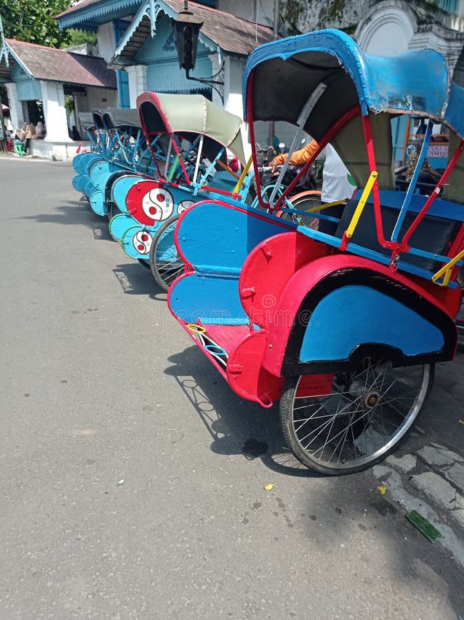 Becak a Traditional Transportation Stock Image - Image of motorcycling ...