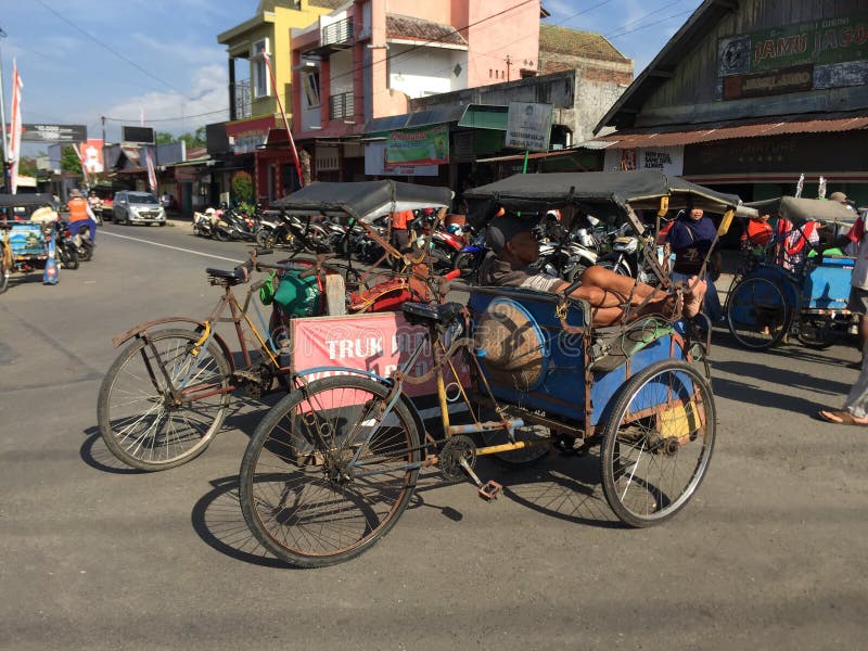 Becak is a Traditional Transportation Editorial Stock Photo - Image of ...