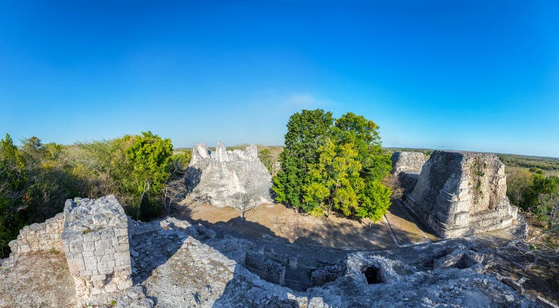 Becan Ruins Panorama stock photo. Image of temple, rain - 96477724