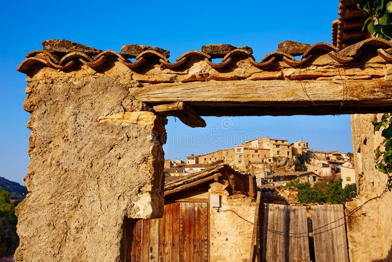 Beceite Village in Teruel Spain in Matarrana Stock Image - Image of ...