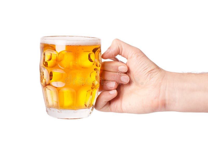 Becher Bier in der Hand stockfoto. Bild von beifall, becher - 22695352
