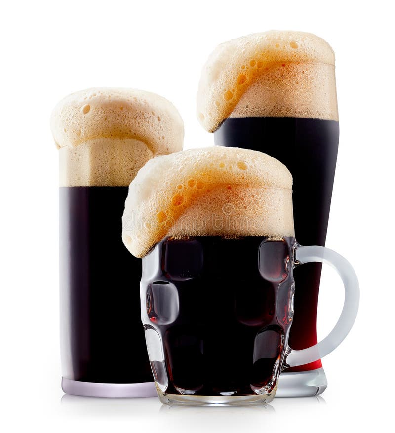 Becher Eisiges Dunkles Bier Mit Schaum Stockfoto - Bild von schnäpse ...
