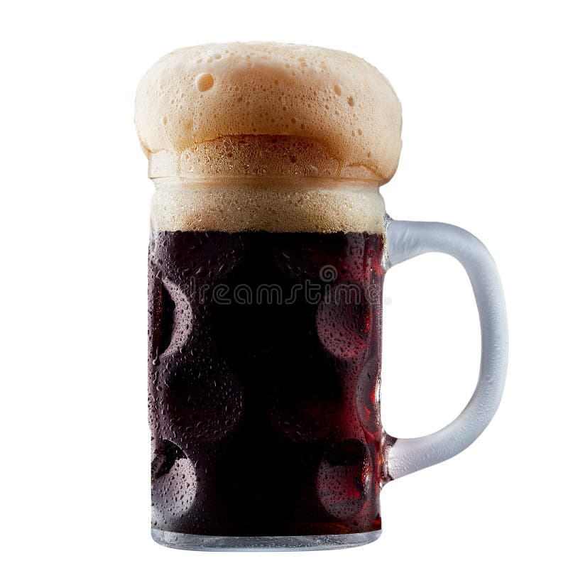 Becher Eisiges Dunkles Bier Mit Schaum Stockfoto - Bild von deutschland ...