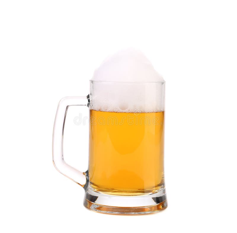 Becher Frisches Bier Mit Schaum. Stockfoto - Bild von flasche, braun ...