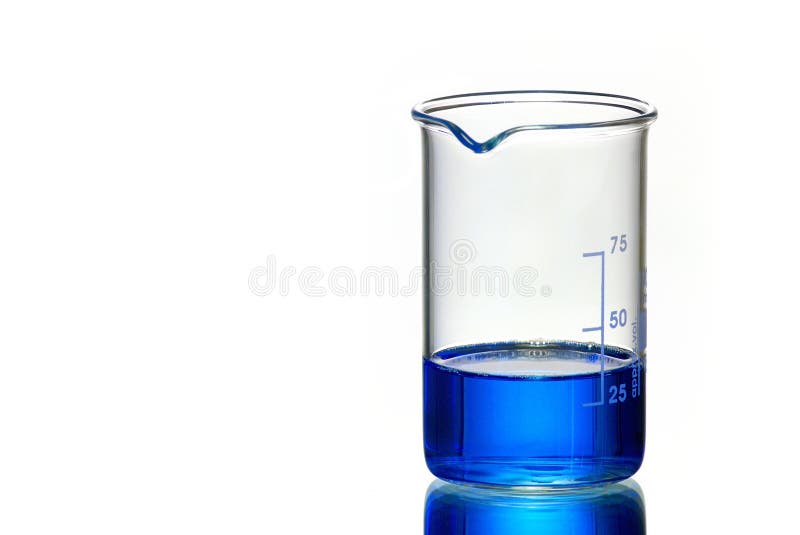 Becher Isolato Con Il Prodotto Chimico Blu Fotografia Stock - Immagine ...
