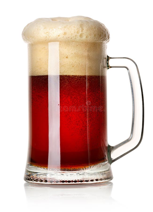 Becher rotes Bier stockfoto. Bild von tropfen, schaumgummi - 52098294