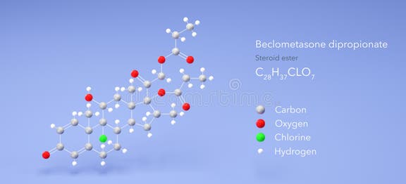 Beclomethasone Dipropionate Molecule, Molecular Structures, Steroid ...