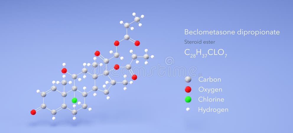 Beclomethasone Dipropionate Molecule, Molecular Structures, Steroid ...